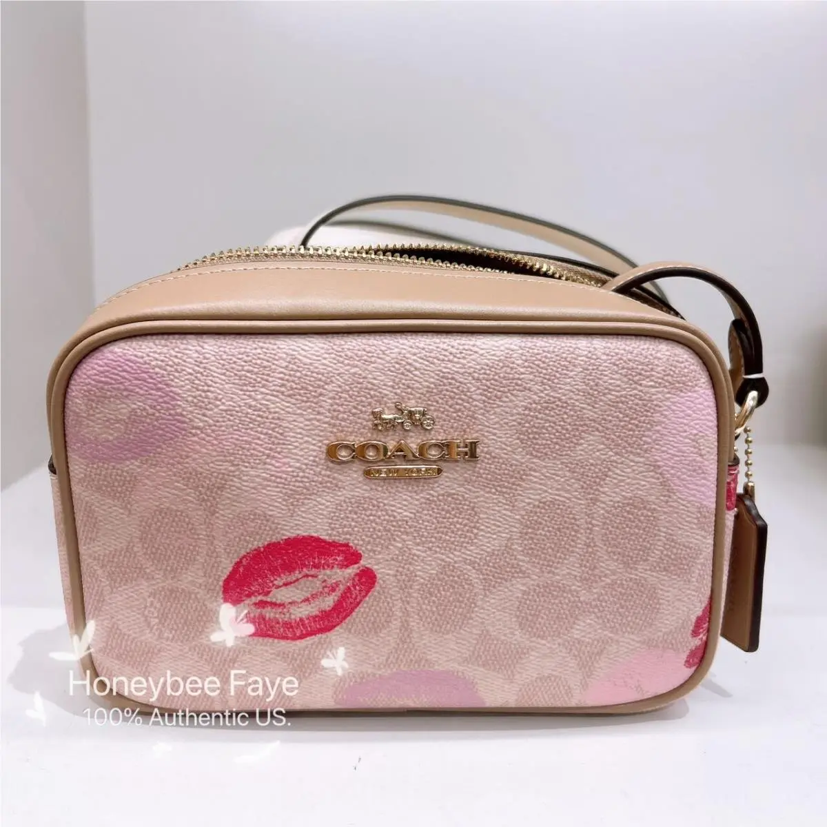 Mini Jamie Camera Bag In Signature Canvas with Lips Print CZ942 by ...