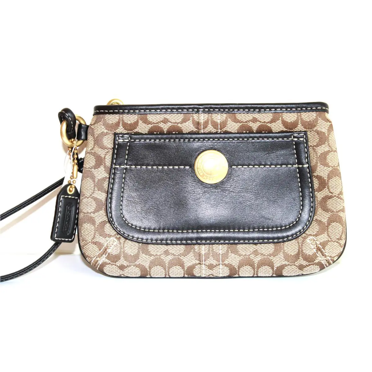 Khaki Signature Cell Pocket Large Wristlet Clutch 41120 by Coach | Fash ...