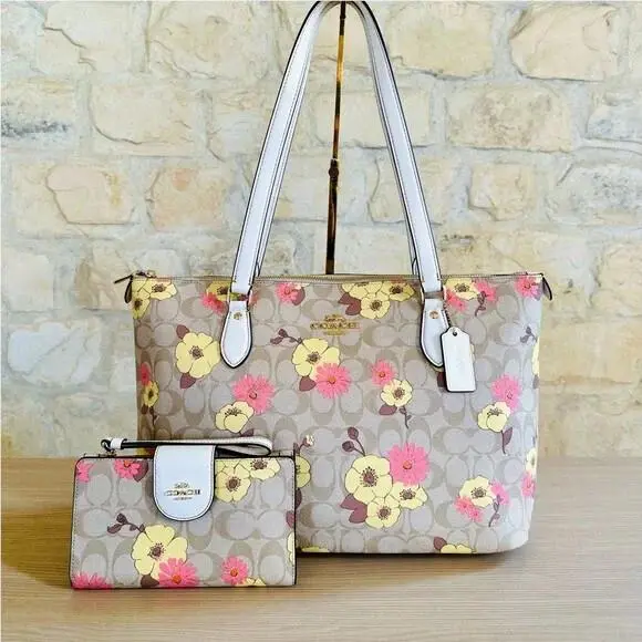 Gallery Signature Floral Cluster Print Handbag/wallet Option by Coach ...
