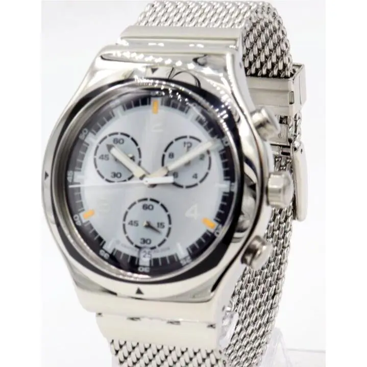 Swiss Irony TV Time Steel Mesh Chronograph Watch 43mm YVS453MB by ...
