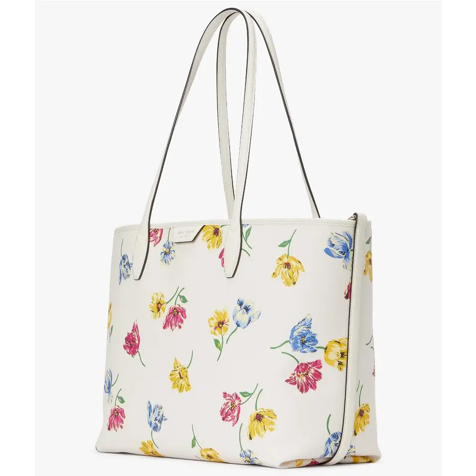 Sutton Large Tote Bag Ivory Tulip Toss Cream Purse KB293 FS by Kate ...