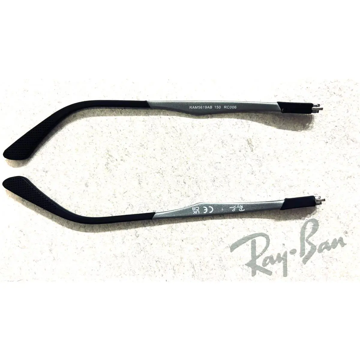 Ray Ban RX7017 Replacement Arms Satin Silver Black 145mm or 150mm by ...